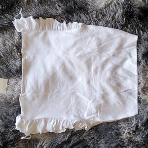 Zara | Tops | Zara Ruffled Crop Top In White | Poshmark